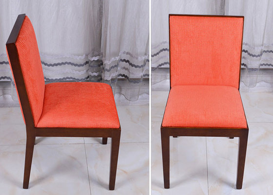 Orange Wood Modern Dining Room Chairs , Fabric Covered Hotel Restaurant Chair