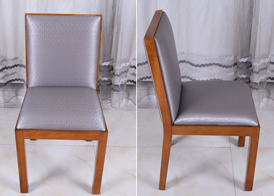 Orange Wood Modern Dining Room Chairs , Fabric Covered Hotel Restaurant Chair