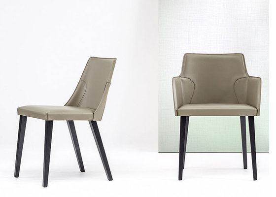 Simplified Stateliness Defines Dining Chairs With Leather / Velvet Upholstery