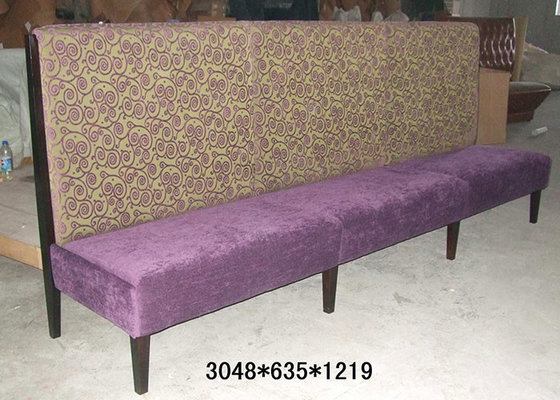 Durable Wooden Restaurant Booth Furniture With Brown Button - Tufted Back