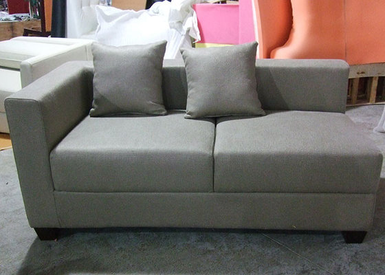 Modern Linen Fabric Wooden Lounge Chair , Grey Elegant Chaise Lounge Sofa