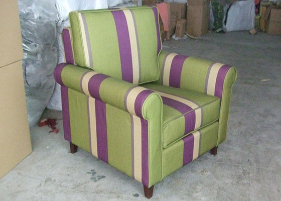 Arm Striped Fabric Upholstered Modern Accent Chair For Living Room Furniture