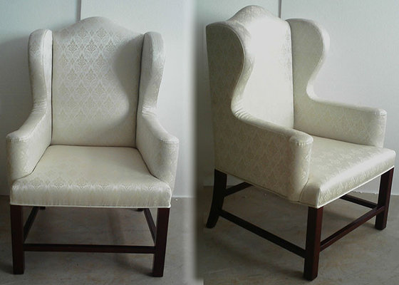 Comfortable Wooden Lounge Chair / Modern Charcoal Fabric Accent Chair IMO