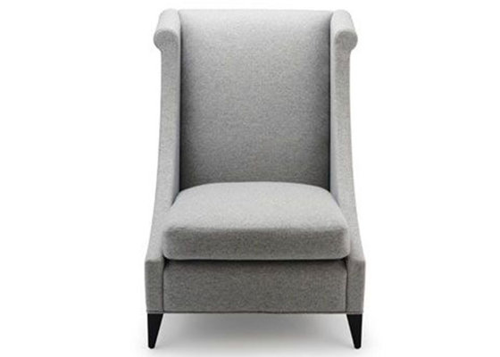 Comfortable Button - Tufted Wooden Lounge Chair , Fabric Wingback Chair