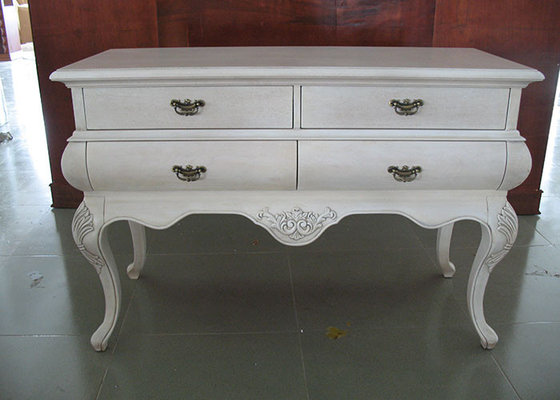 White Wooden Console Table With Storage / Accent Chest And Cabinets