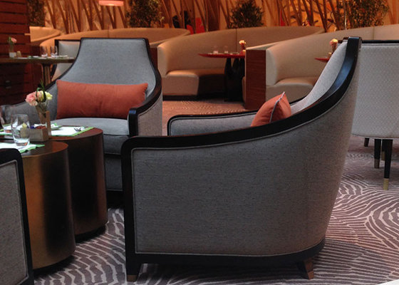 Contemporary Modern Hotel Lobby Sofa , Fabric Upholstered Club Chairs