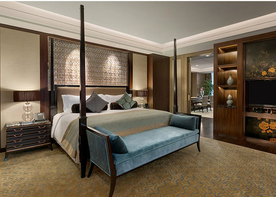Deluxe Luxury Hotel Furniture , Hotel Guest Room Furniture In Oak Finish