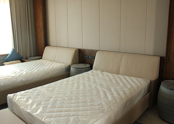 Asian Style Luxury Hotel Furniture , Tan Elm Finish Commercial Hotel Furniture