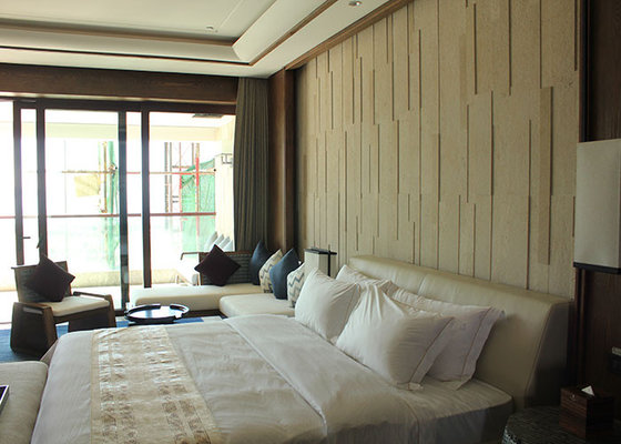 Asian Style Luxury Hotel Furniture , Tan Elm Finish Commercial Hotel Furniture