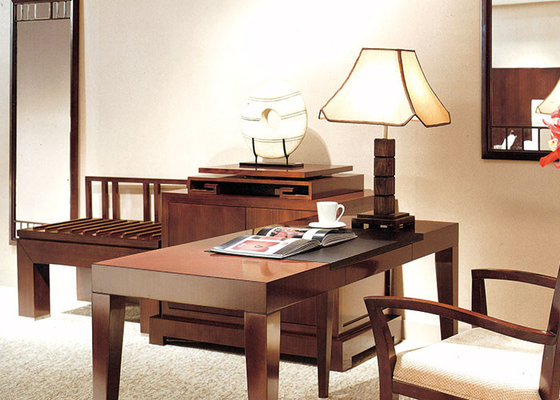 Hotel Style Bedroom Furniture Beige Leather Chair With Ottoman Sets
