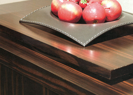 Ebony Wooden Finished Hotel Bedroom Furniture With Modern Twin - Bed