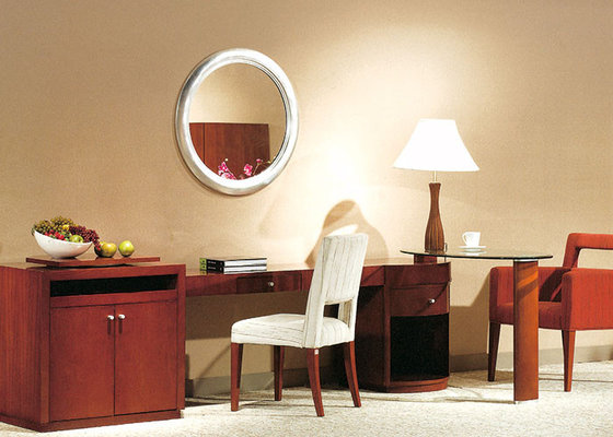 Mahogany Finished Double - Bed Bedroom Furniture Modern Corner Table