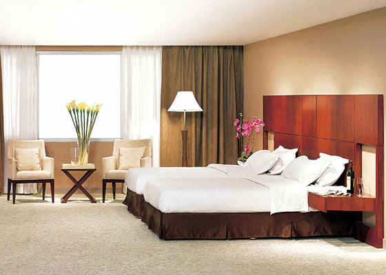 Mahogany Finished Double - Bed Bedroom Furniture Modern Corner Table