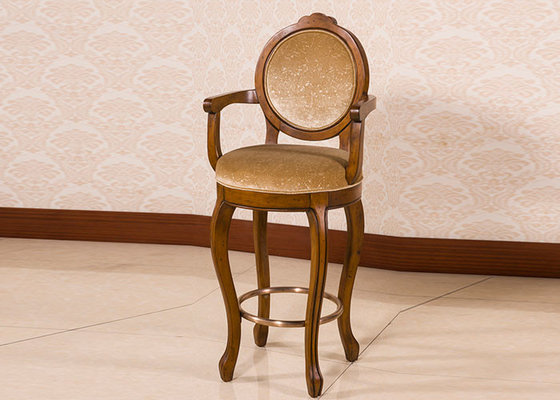 Classic Espresso Counter Height Bar Stools , Wooden Swivel Bar Chairs With Back