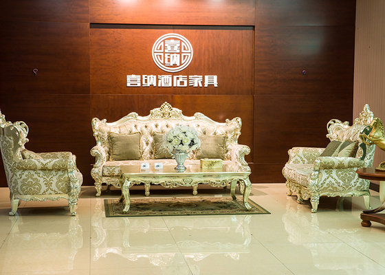 Hand Carved Luxurious Lobby Wooden 3 Seater Sofa With Gold Leaf Finish