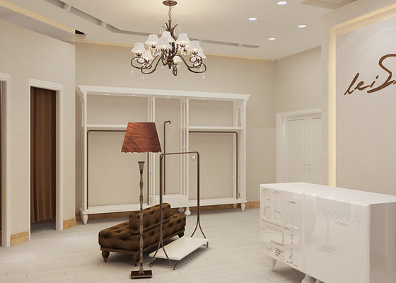 White Retail Clothing Store Furniture , Display Furniture For Retail Stores