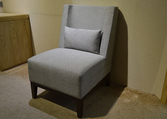 Comfortable Wooden Chaise Lounges Gray Multi Fabric Upholstered Lobby Chair