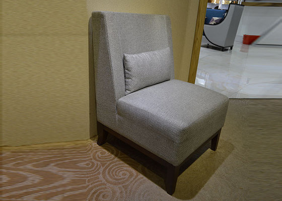 Comfortable Wooden Chaise Lounges Gray Multi Fabric Upholstered Lobby Chair