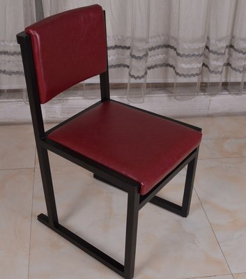 Classic Wooden Chair Upholstered Leather Seat for Dining Restaurant Furniture