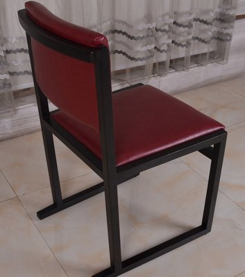 Classic Wooden Chair Upholstered Leather Seat for Dining Restaurant Furniture