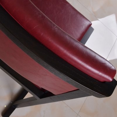 Classic Wooden Chair Upholstered Leather Seat for Dining Restaurant Furniture