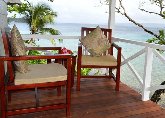 Customized Garden / Balcony Wooden Lounge Chair Solid Wood Outdoor Furniture