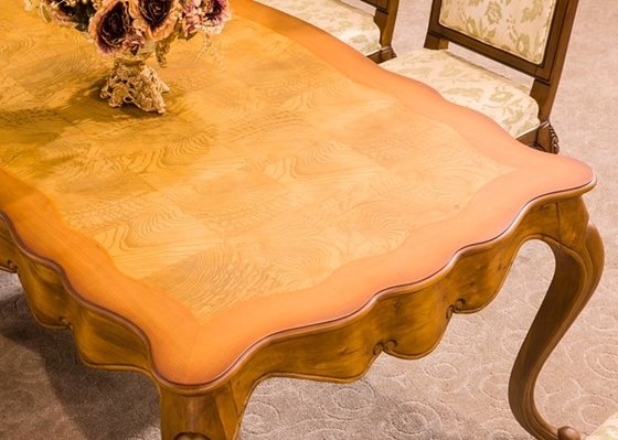Euro Restaurant Furniture Wooden Luxury Dining Room Upholstered Chair and table