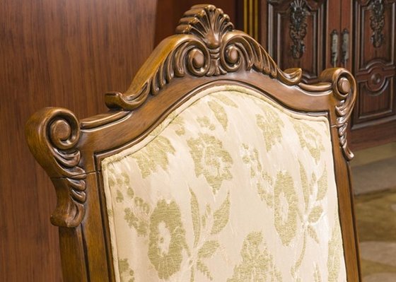 Euro Restaurant Furniture Wooden Luxury Dining Room Upholstered Chair and table