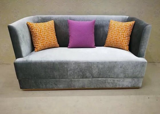 Dark Grey Fabric Hotel Lobby Sofa / Fashion Sofa Three Upholstered Seat