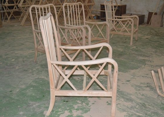 Durable Lobby Wood Frame Upholstered Accent Chair Commercial Hotel Furniture