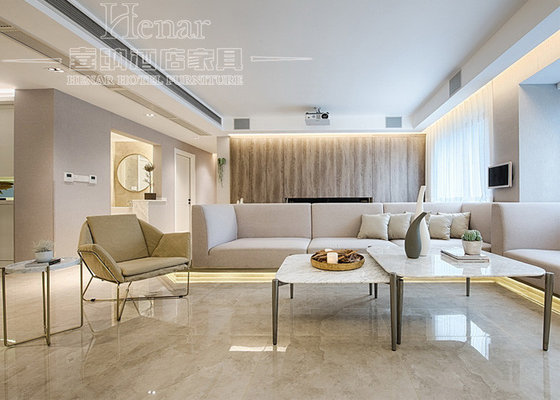 Fashionable Luxury Living Room Furniture , Metal Base Marble Top Coffee Table