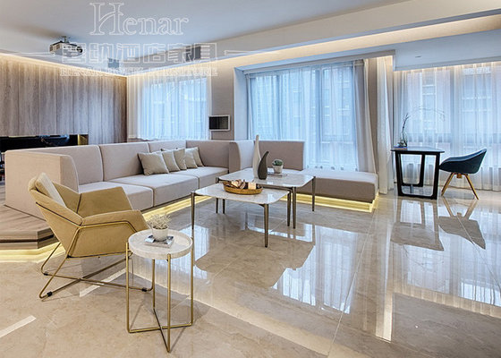 Fashionable Luxury Living Room Furniture , Metal Base Marble Top Coffee Table