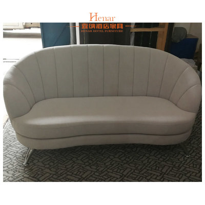 Three Seats Fabric Home and Hotel Lobby Sofa with Stainless Steel Leg