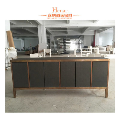 Black Modern Console Table With Storage Drawers And Shelf , Cabinet