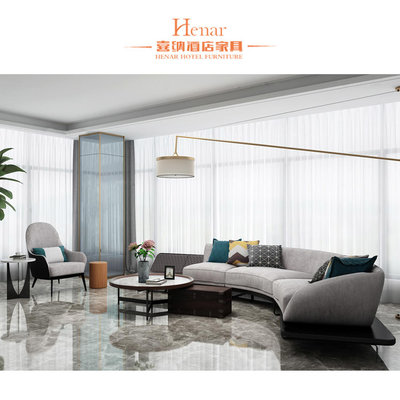 Modern Standard Fabric Hotel Lobby Sofa for Living Room Fire Resistant