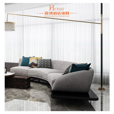 Modern Standard Fabric Hotel Lobby Sofa for Living Room Fire Resistant