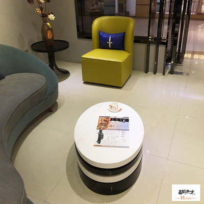Contemporary High Gloss Small Oval Rotatable Coffee Table / Living Room Furniture