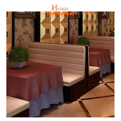 Comfortable Hotel Restaurant Furniture Horizontal Channel Back Double Booth