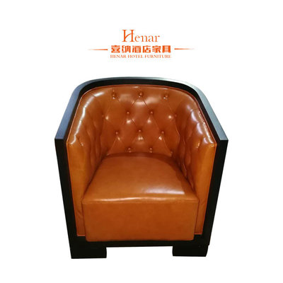 Customized Simple Single Seater Wooden Chair For Lobby / Leisure Couch