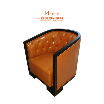 Customized Simple Single Seater Wooden Chair For Lobby / Leisure Couch