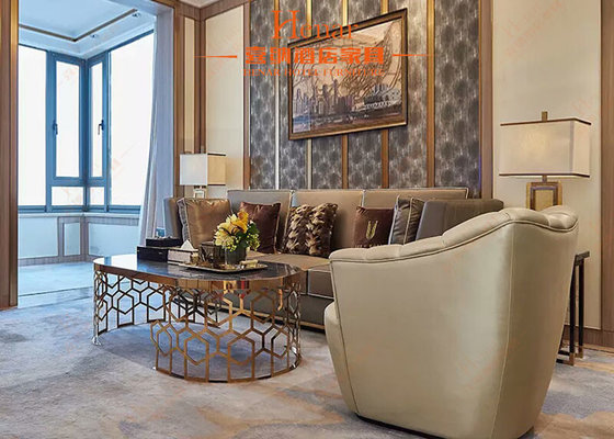 Modern Simple Luxury Living Room Furniture , Marble and Rose Gold Coffee Table
