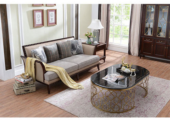 Modern Simple Luxury Living Room Furniture , Marble and Rose Gold Coffee Table