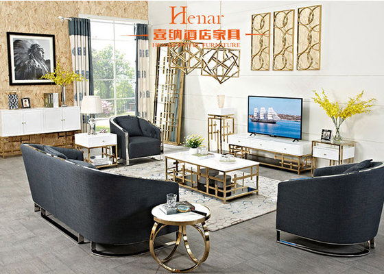 Rectangle Gold Luxury Living Room Furniture Stainless Steel Glass Coffee Table Fashionable
