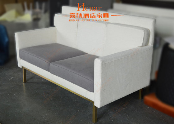 Modern Commercial Hotel Furniture , Leisure Sofa Chair With Metal Leg Fabric Upholstery
