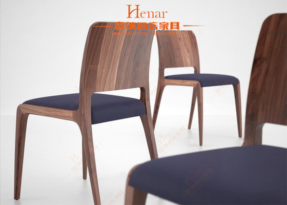 Dark Modern Dining Room Chairs With Fabric Padded Seat / Commercial Restaurant Furniture