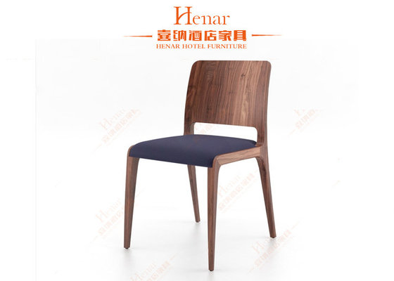 Dark Modern Dining Room Chairs With Fabric Padded Seat / Commercial Restaurant Furniture