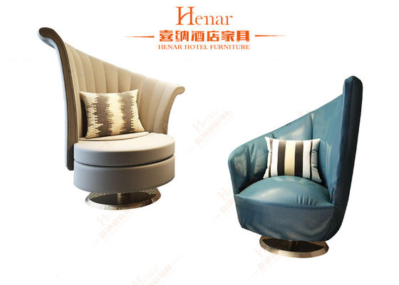 Standard Contemporary Hotel Furniture Lobby Sofa Single Seat With Arc Back