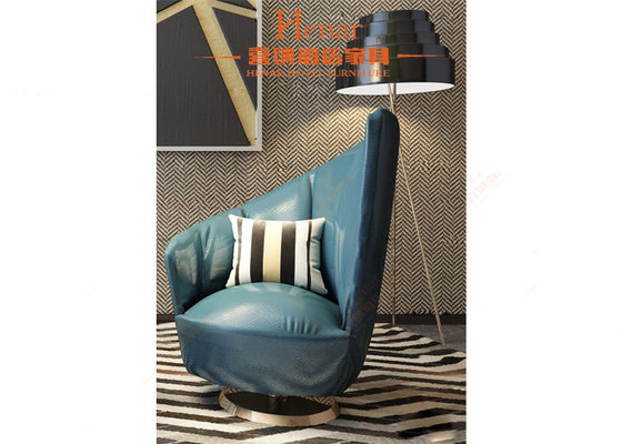 Standard Contemporary Hotel Furniture Lobby Sofa Single Seat With Arc Back