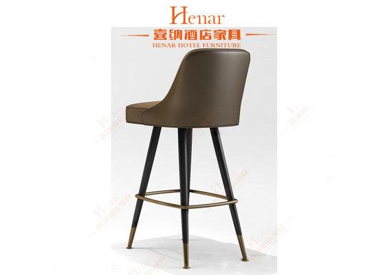 Button Tufted Leather Modern Bar Chairs With Leather Upholstery Seat / Pub Furniture