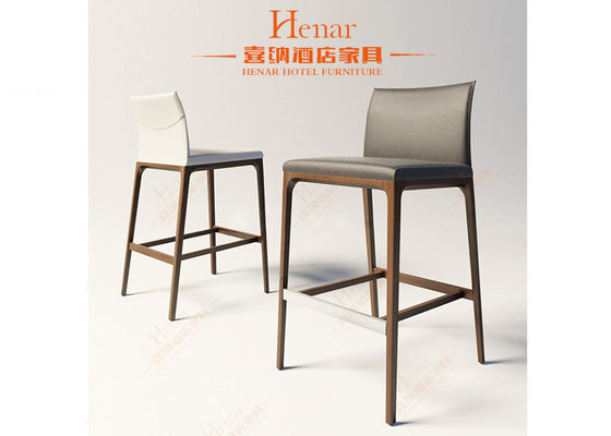 Contemporary Back Padded Seat Pub Bistro Dining Chairs / Wooden Bar Stools